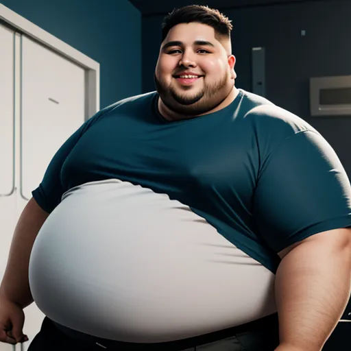 1920x1080 pixel art: obese male operinger, realistic face, big belly,