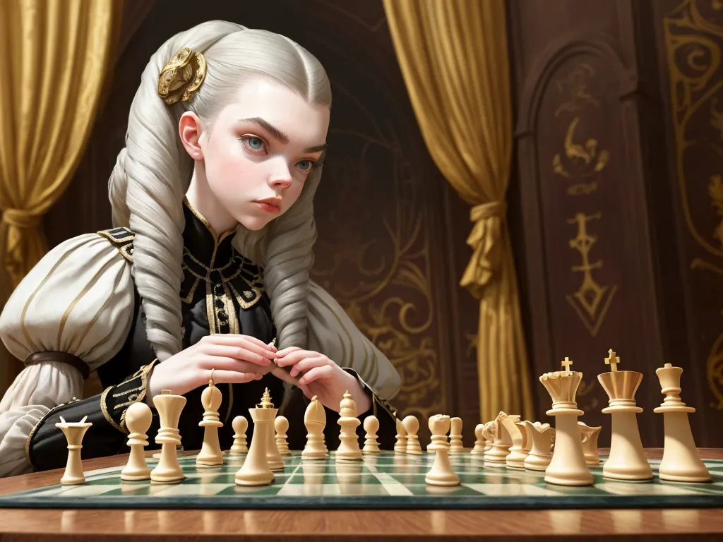 Hi Res Image Anya Taylor Joy Playing Chess By Salvador Dali