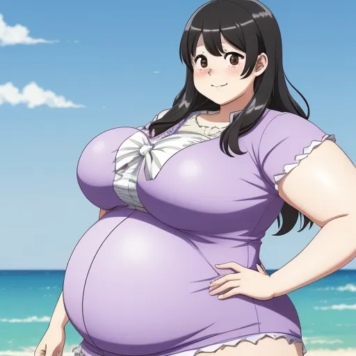 high resolution images: Very fat woman with huge belly. Cute