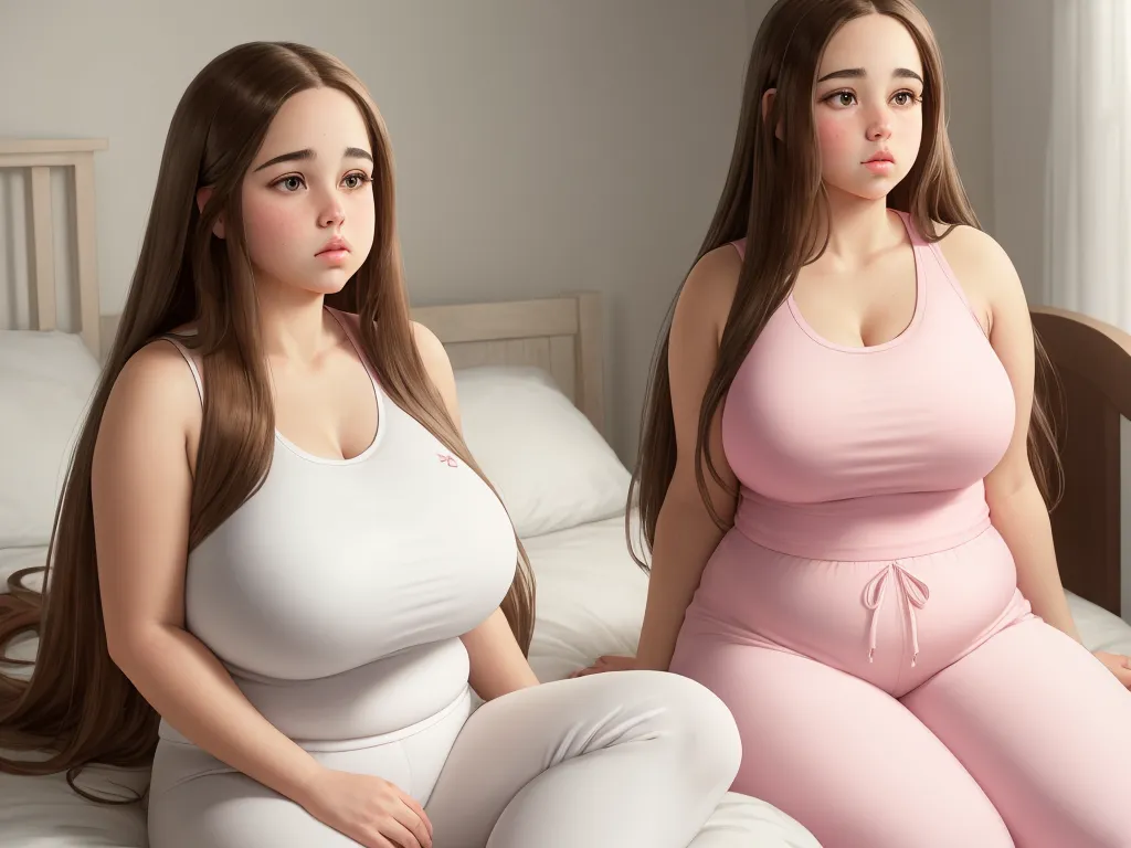 hi-res images: Portrait of a plump teenage white girl with large