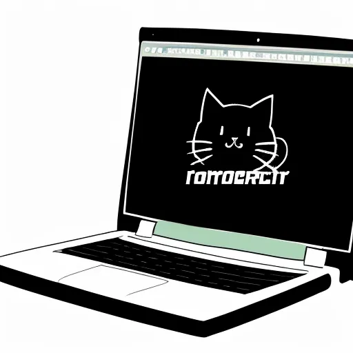 transform picture: logo sketch cat repair laptop