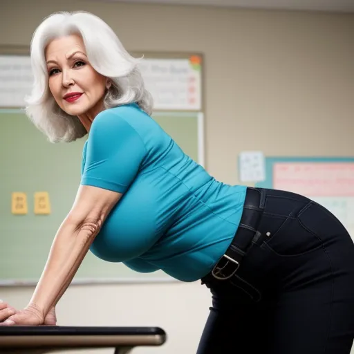 Turn Photo To 4k Sexy Gilf Humongous Tight Shirt Bend Over