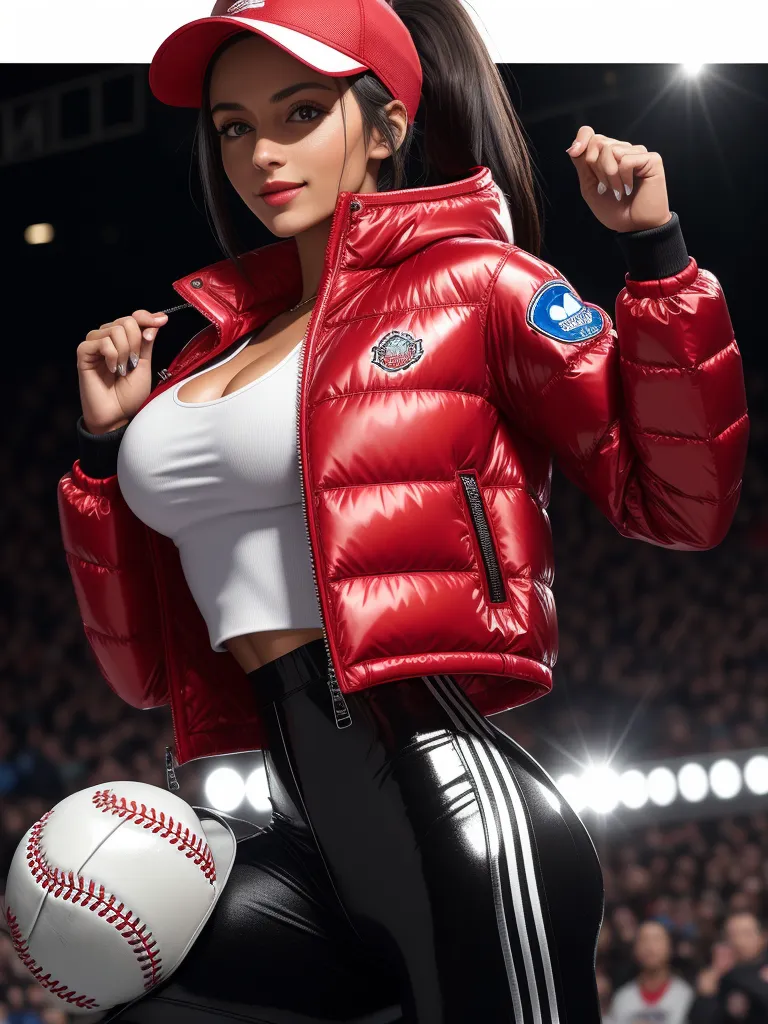 upload 2k image: realistic white woman, pony tail hair, smooth