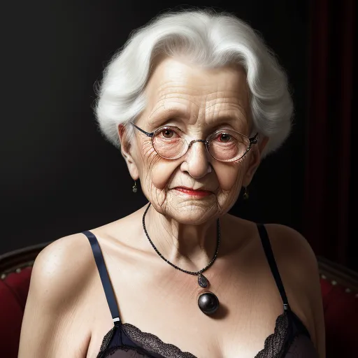 Upload Image Old Woman With Gles Posing For A Portrait In