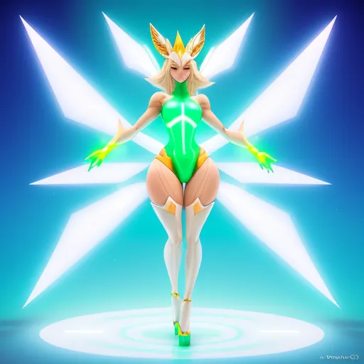 ai image: white gazelle woman, 3d, digimon, cute