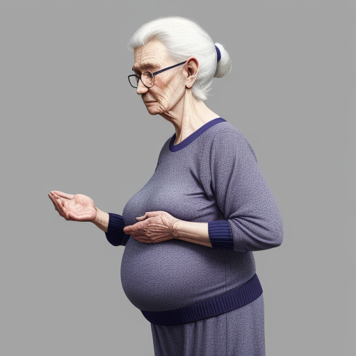 2k Pics Heavily Belly Elderly Granny Side View Very