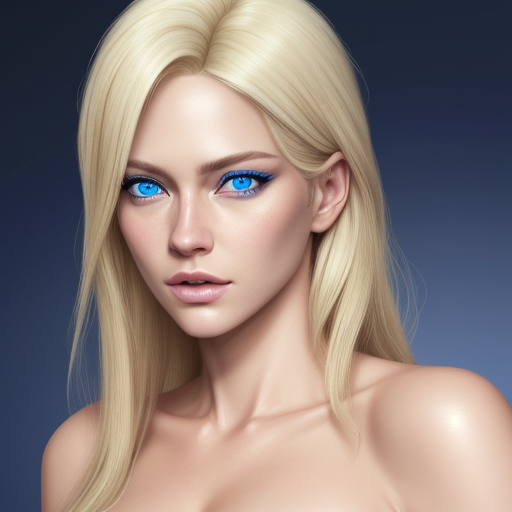 Cartoon Sex Unwomancompletely Naked With Blue Eyes And Blonde