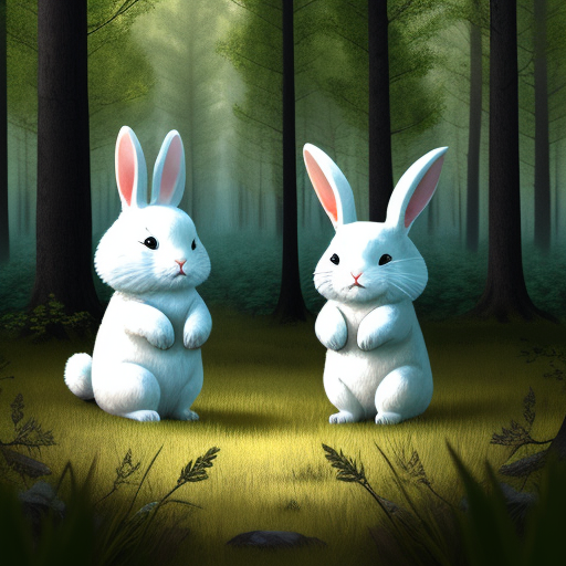 ai res: dark forest, terrible animals, fear, little white