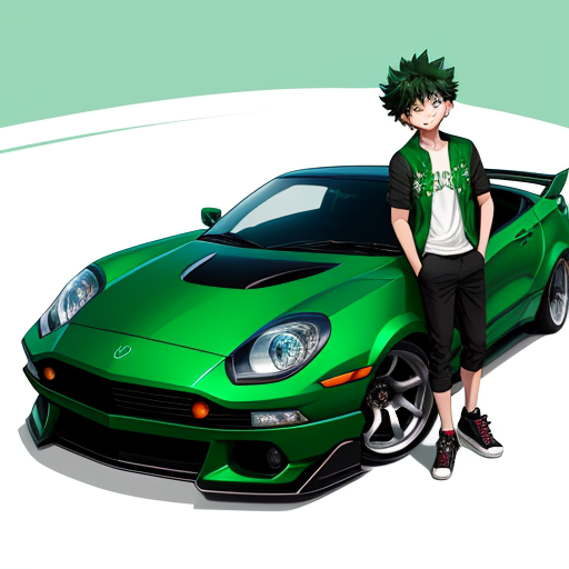 make photo higher quality: Deku but as a car now named Izuku