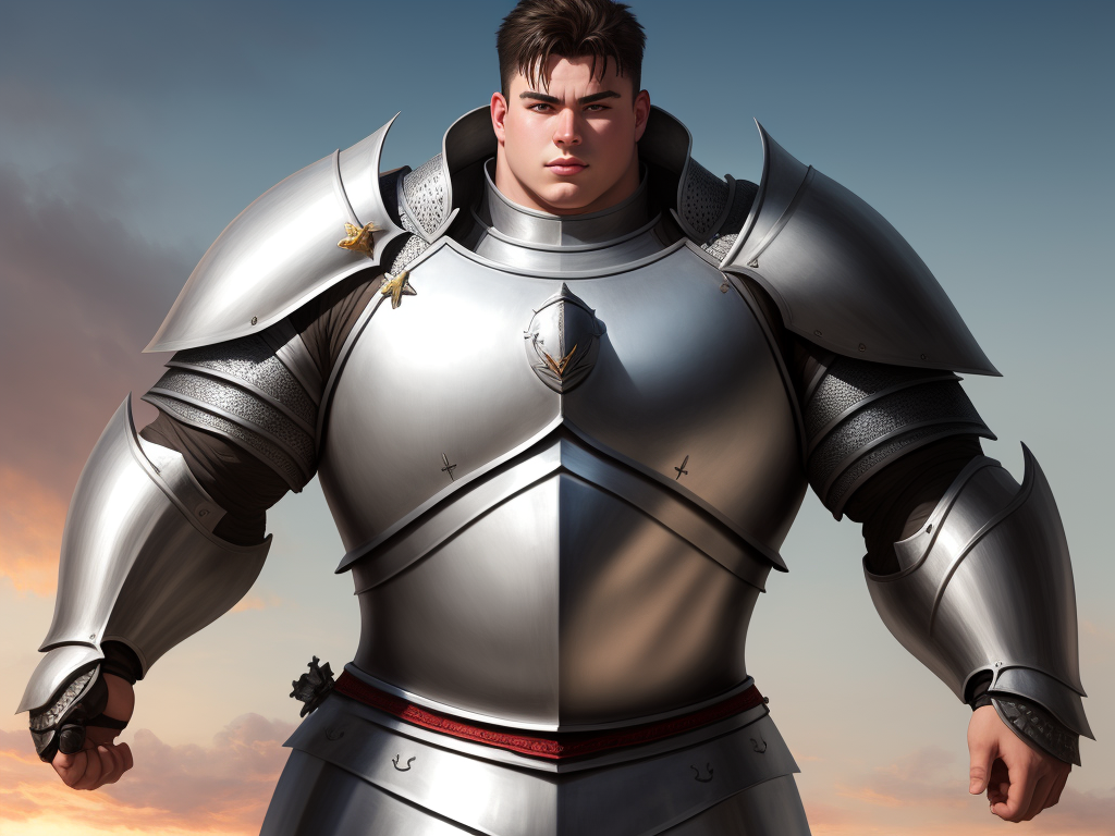 Free Ai Photo Editor Handsome European Male Knight Bulky Body Fat