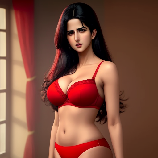Enhance Image Katrina Kaif Big Boobs In Red Bra And Panty