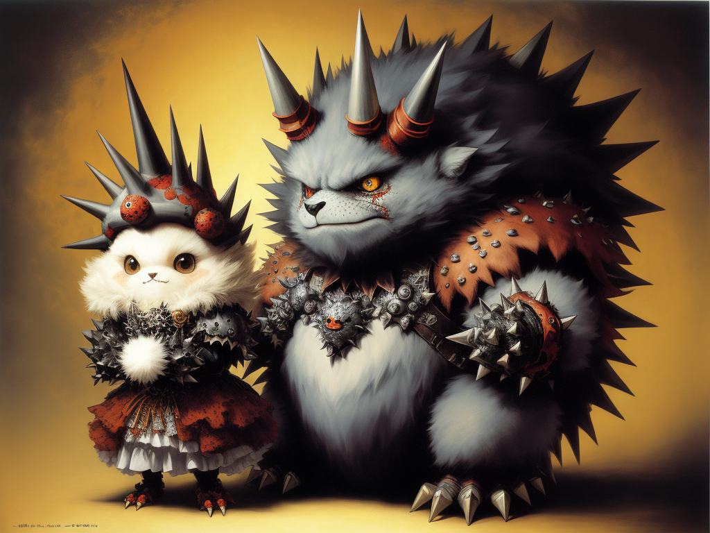 Change pictures: Mascot beast, cute, fluffy, round, edgy, spikes,