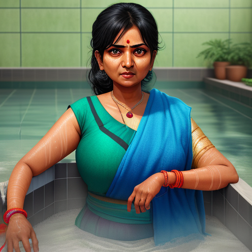 Merge Images Online South Indian Aunty Bathing W Coverd With Towel