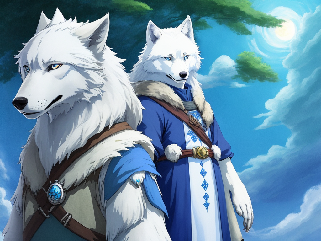 Anime Wolf With Blue Eyes