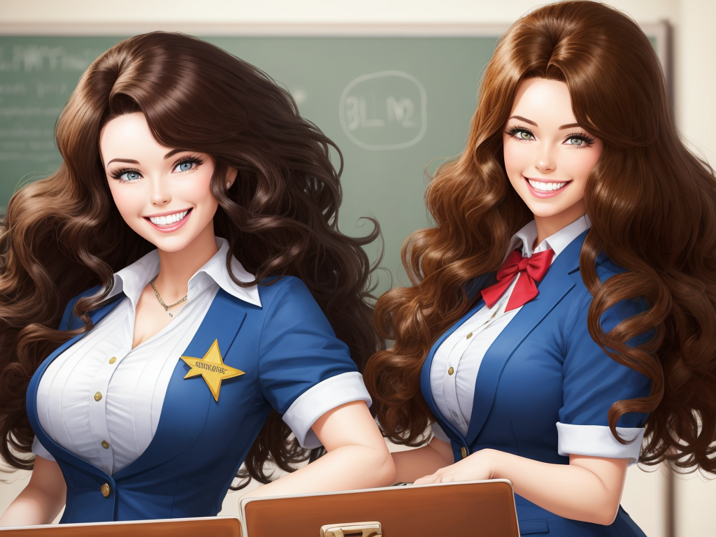 Ai Photo Realistic Girl Big Hair Brunette Big