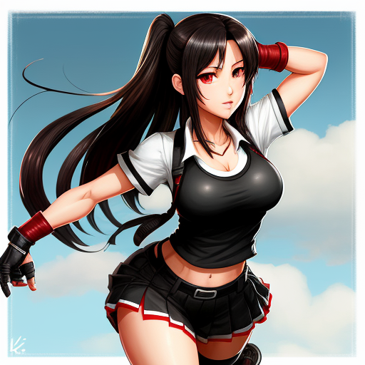 Ai Art Generator Do Texto Tifa Lockart With Kuoh Academy Uniform Img